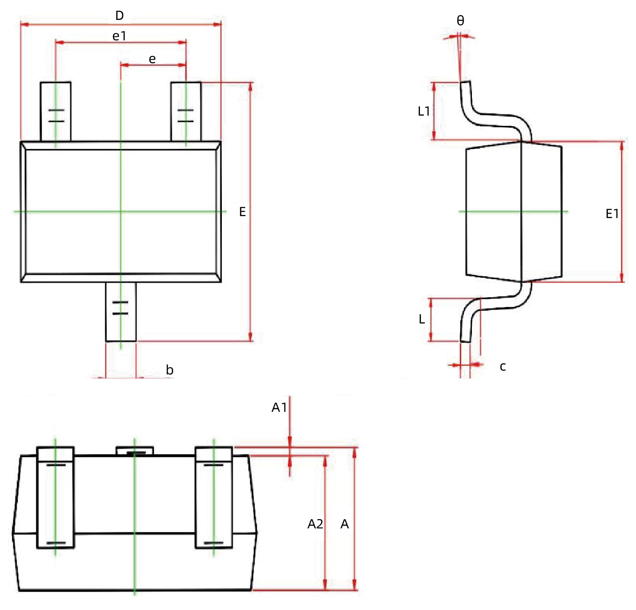 ESD Protection Diode ESD13V5T3B 13.5V Bidirectional ESD Diode in SOT ...