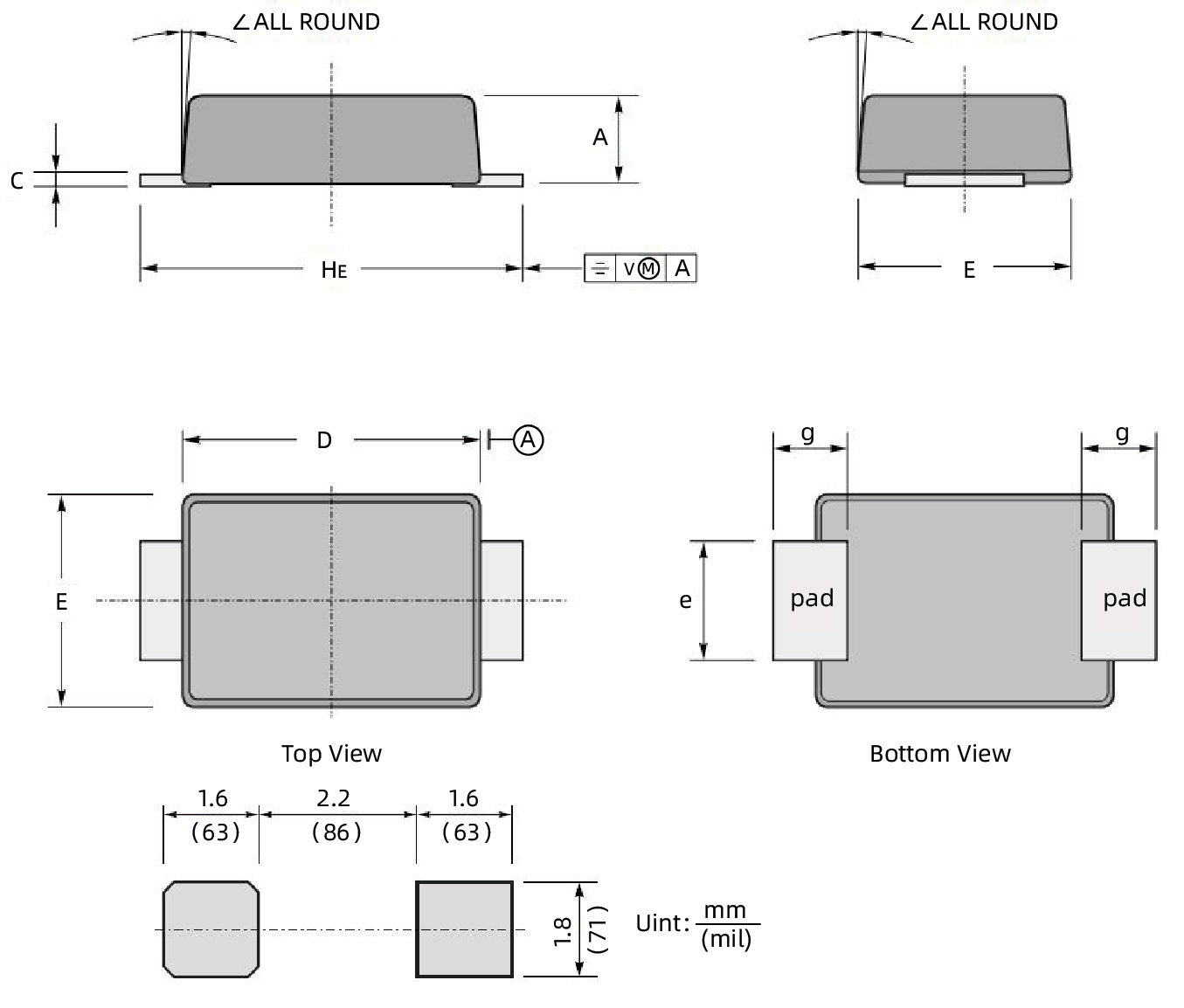 정류기 다이오드 표준 시리즈 trr>500ns 전력 다이오드(중국 제조업체 SMAF 패키지) - Yint Electronic